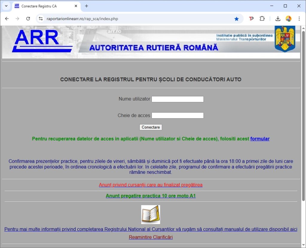 Preluare cursanți direct din ARR – Teste Permis